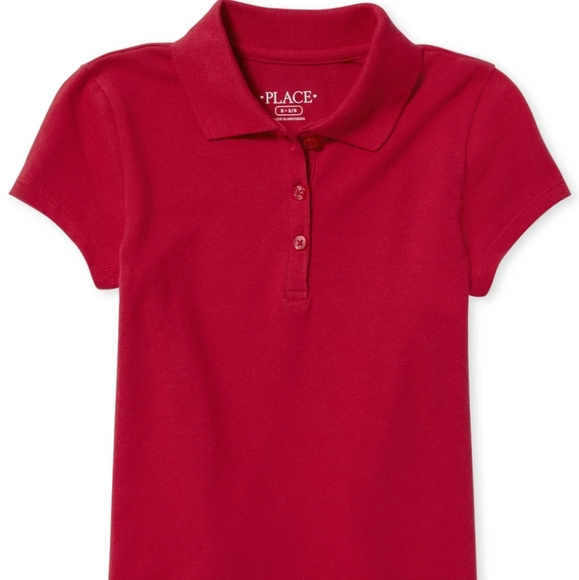 The Children's Place | Shirts & Tops | Girls Uniform Pique Polo Ruby ...